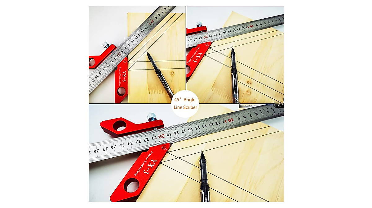Center Finder Woodworking Square - Precision Scribing Tool