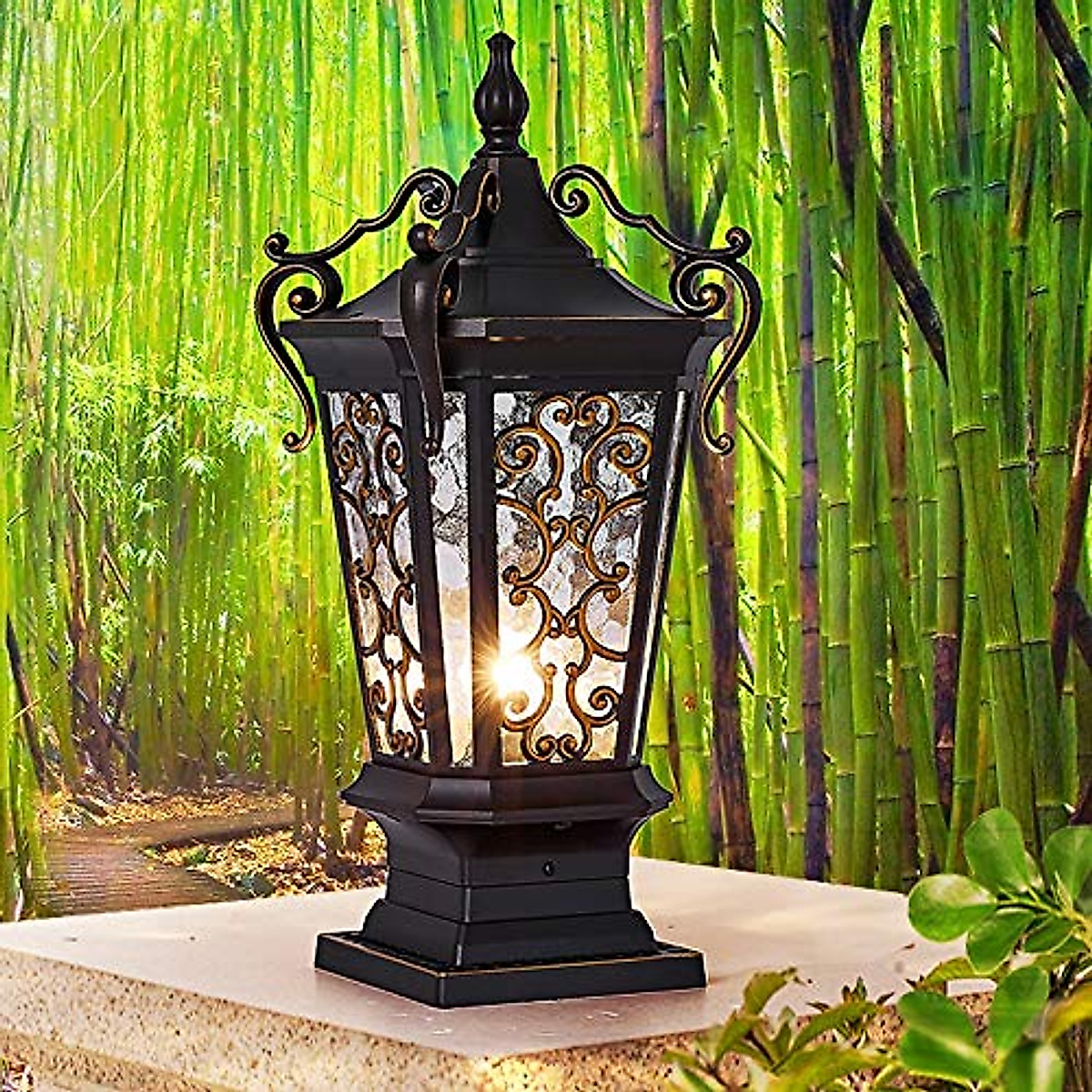 Lights Outdoor European Outdoor Waterproof Anti-Rust Column Lanterns E27 Aluminum Villa Exterior Pillar Post Lights Outside Stairs Patio Streetlights Door Light Stadium
