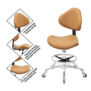 Nazalus Rolling Swivel Drafting Chair Adjustable Heavy Duty (400lbs) Lumbar Support Task Chair for Home Desk Studio Design Lab(Triangular Back)