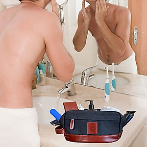 Aconl Toiletry Bag and Manicure Set Hanging Dopp Kit for Men Water Resistant Canvas Shaving Bag with Large Capacity for Travel