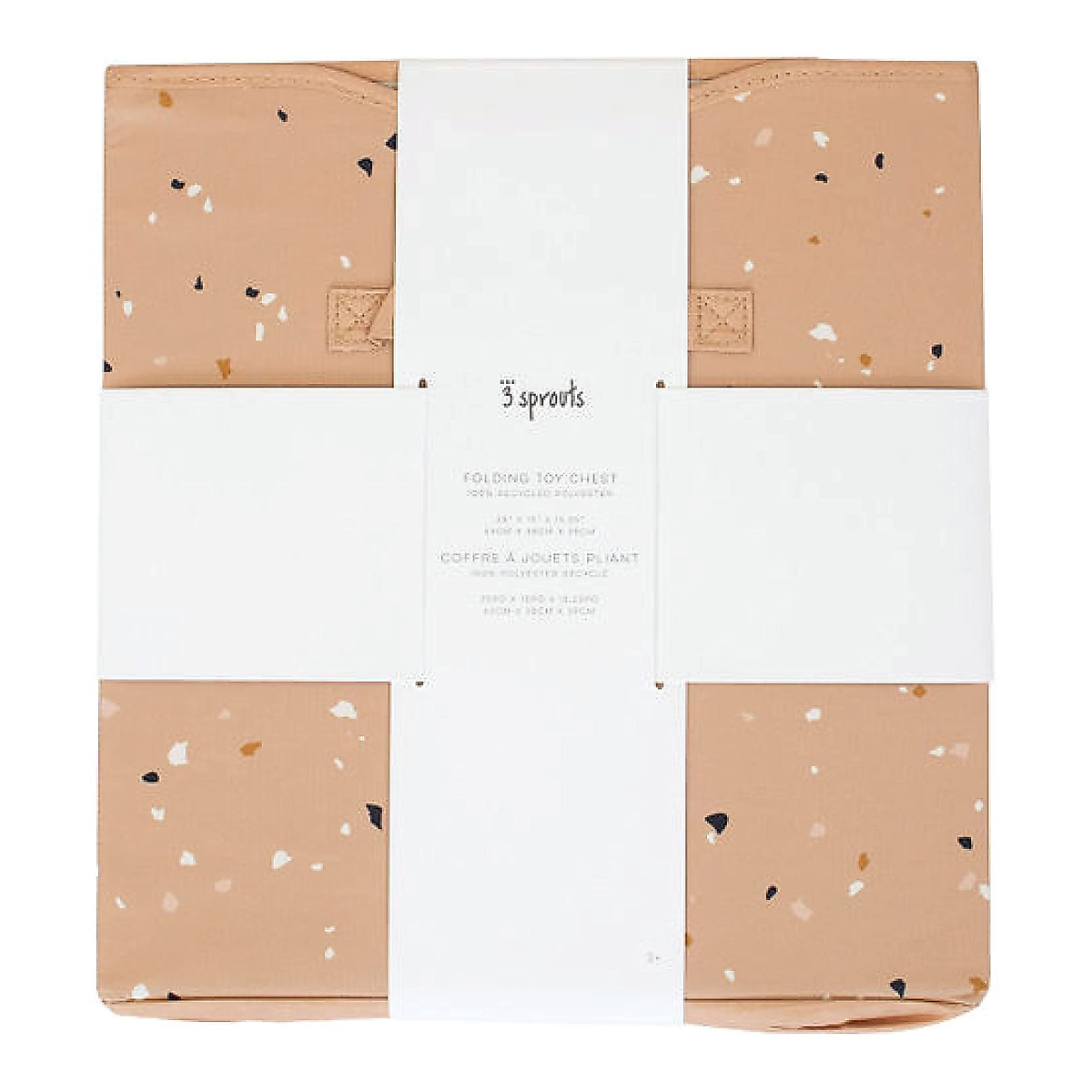 3 Sprouts Recycled Fabric Toy Chest Storage Box - Extra Large Toy Storage Box, Sturdy Toy Bins - Kids Organizer for Bedroom - Toybox Basket with Lid for Kids, Toddlers, Boys, Girls - Terrazzo Clay