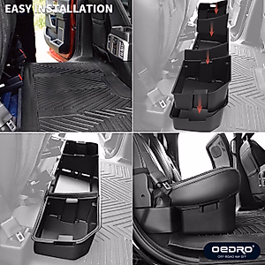 oEdRo Upgraded Under Seat Storage Box Compatible with 2015-2024 Ford F150 SuperCrew Cab & Crew Cab - Unique Textured Black 3-in-1 Design Max Storage (Excl. Super Cab)