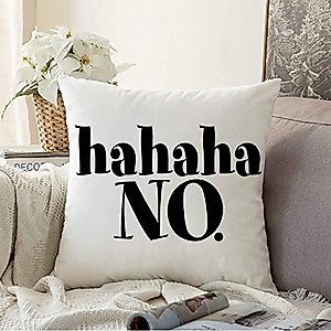 Decorative Pillow Cover Go Away Hahaha No Sarcastic Text Good Scrap Booking Press Abstract Antisocial Beauty Black Boring Cozy Soft Square Throw Pillow Cases for Bed Couch Home Decor 16x16 Inch