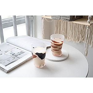 Cat Paw Cup，Cat claw Cup Milk Glass Frosted Glass Cup Cute Cat Foot Claw Print Mug Cat Paw for Coffee Kids Milk Glass Cups Tumbler Personality Breakfast Milk Cup (color 1+color 2)