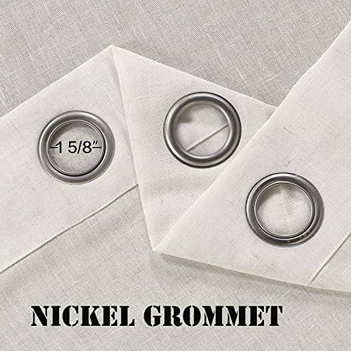 H.VERSAILTEX 2 Pack Ultra Luxurious High Woven Linen Elegant Curtains Grommet Semi Sheer Curtain Panels Light Filtering Privacy Panels Drapes, Nickel Grommet, Extra Long 52x108-Inch, Heathered Natural
