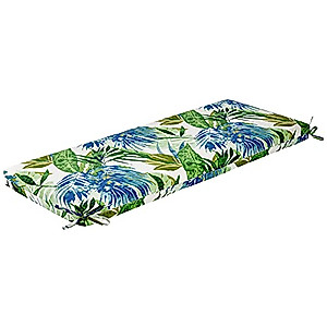 Pillow Perfect 586601 Perfect Outdoor/Indoor Soleil Bench/Swing Cushion, 45" x 18", Blue/Green