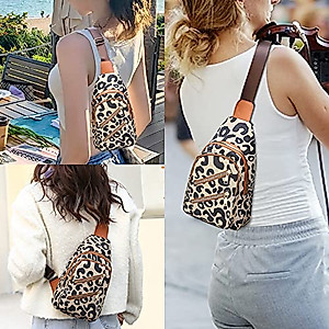 AROCFTIE Sling Bag for Women Chest Bag Leather Fanny Pack Crossboday Bags Fashion Sling Backpack for Women