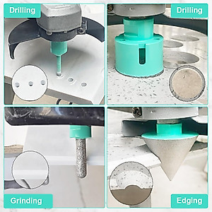 Diamond Core Drill Bits Set - LEKOMESH Tile Hole Saw Kit (6/8/10/25/35/50/65mm+10mm Finger Bit+50mm Chamfer Bit+Adapter) for Porcelain Tile Ceramic Marble Brick Concrete,5/8"-11 Thread