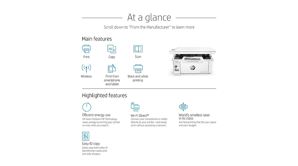 HP LaserJet Pro M28w All-in-One Printer | Fast Wireless Monochrome
