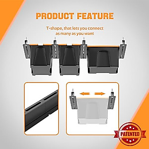 Ultrawall Overhead Garage Storage Racks for Bins, Ceiling Storage Rack Garage Hanging Organizer for Totes with Adjustable Width, Heavy Duty Ceiling Container Bin Rack (4 Pack, 3 Bins)