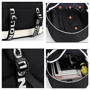 FSRONGXI 17Inch Bankugo Backpack Toga Laptop Backpacks Large Casual Daypack Anime Backpack with USB Charging Port (A)