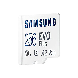 Samsung Evo Plus microSD SDXC U3 Class 10 A2 Memory Card 130MB/s with SD Adapter 2021 (256GB)