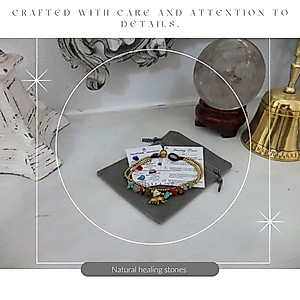 Boho friendship bracelets for women teen girl gifts with natural healing stones Handmade Brass bell Bead.