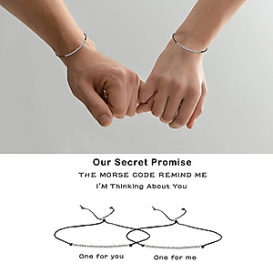 SANNYRA My Person Morse Code Bracelet for Women - Matching Bracelets for 2 Couples - Secret Message Friendship Handmade Adjustable Bracelet Jewelry