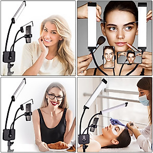 Lash Lamp for Eyelash Extensions, Yofuly Lash Light Estheticians Light, Tattoo Light with Tripod Stand and Phone Holder, Lash Extension Light for Makeup, Facial, Spa Salon | 3200K-5600K