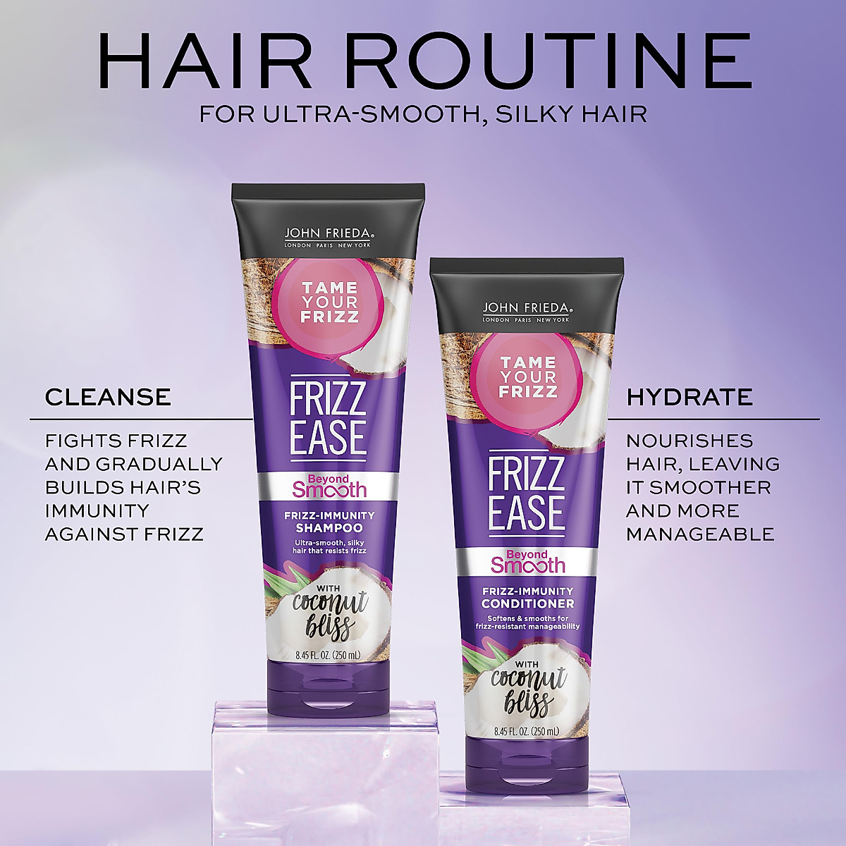 John Frieda Frizz Ease Beyond Smooth Bundle: Frizz Immunity Shampoo & Conditioner, 8.45 Ounce Each