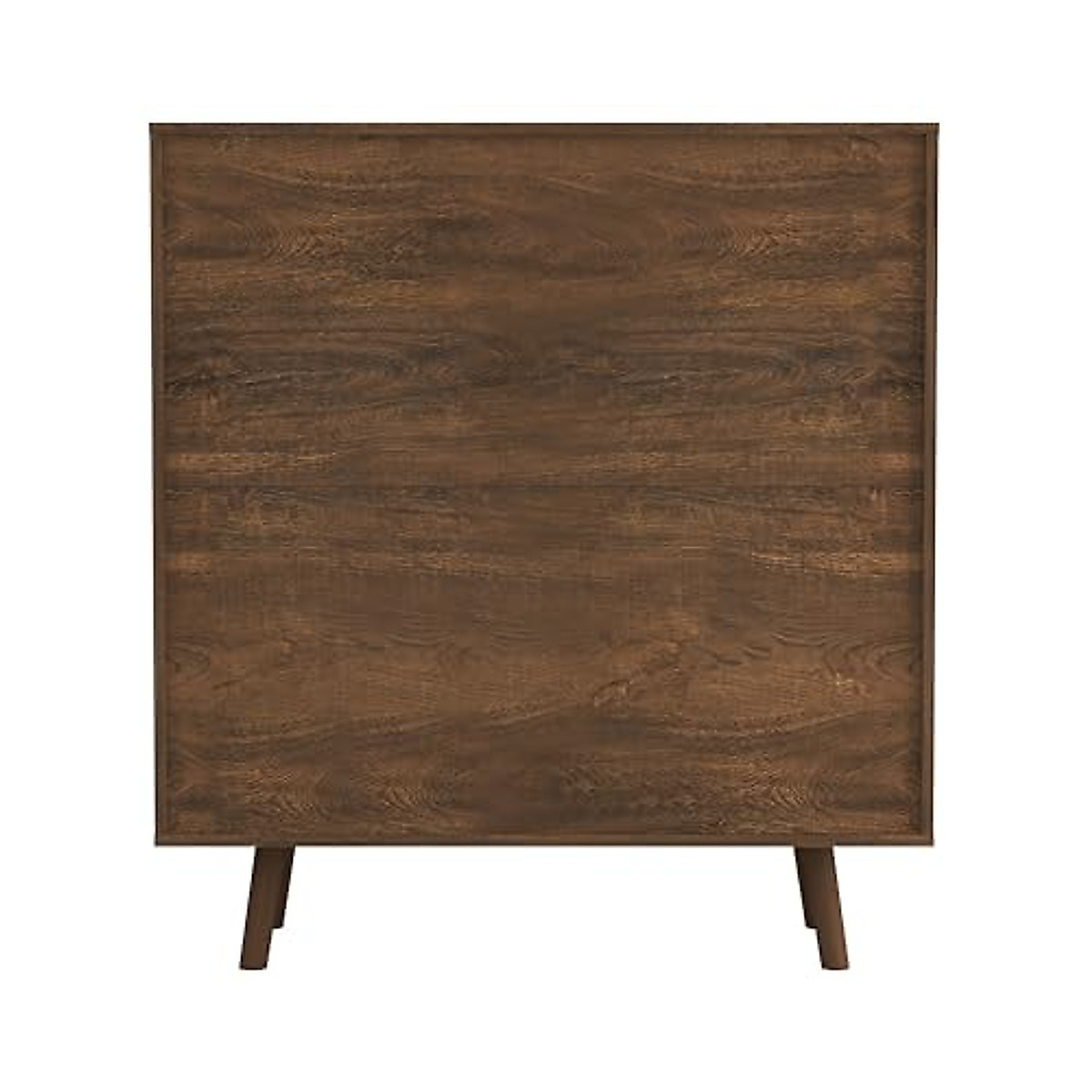 Atlantic Loft & Luv Remy Boho Mid-Century Bar Cabinet with Natural Rattan Panels with Storage, Walnut Finish