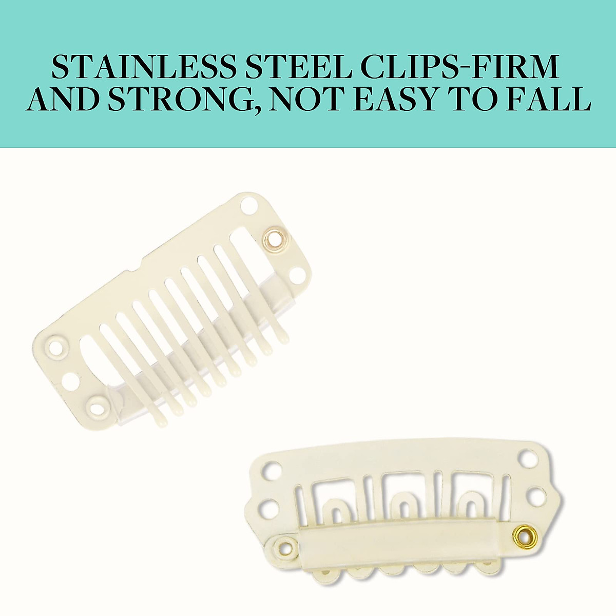 DOORES Blonde Wire for Hair Extensions 8pcs 18.5cm 24.5cm 30cm Invisible Elastic Fish Line Replacement for Extensions with 4 Clips