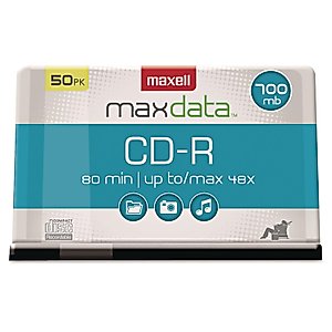 Maxell CD-R Discs 700MB/80min 48x Spindle Silver 50/Pack MAX648250