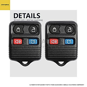 CENTAURUS Key Fob Case (Set of 2) Replace CWTWB1U212 CWTWB1U331 GQ43VT11T CWTWB1U345 Replacement for- keyless Entry Remote 4 Button(Just only Case)