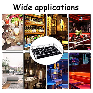 NBEADS 24 Shot Glass Tray Holder, Bar Acrylic Shot Glasses Holders Wine Glass Cup Serving Tray Cups Organizer Shot Glass Display Bar Accessories for Party, Bar, Club, Hole: 1.5"