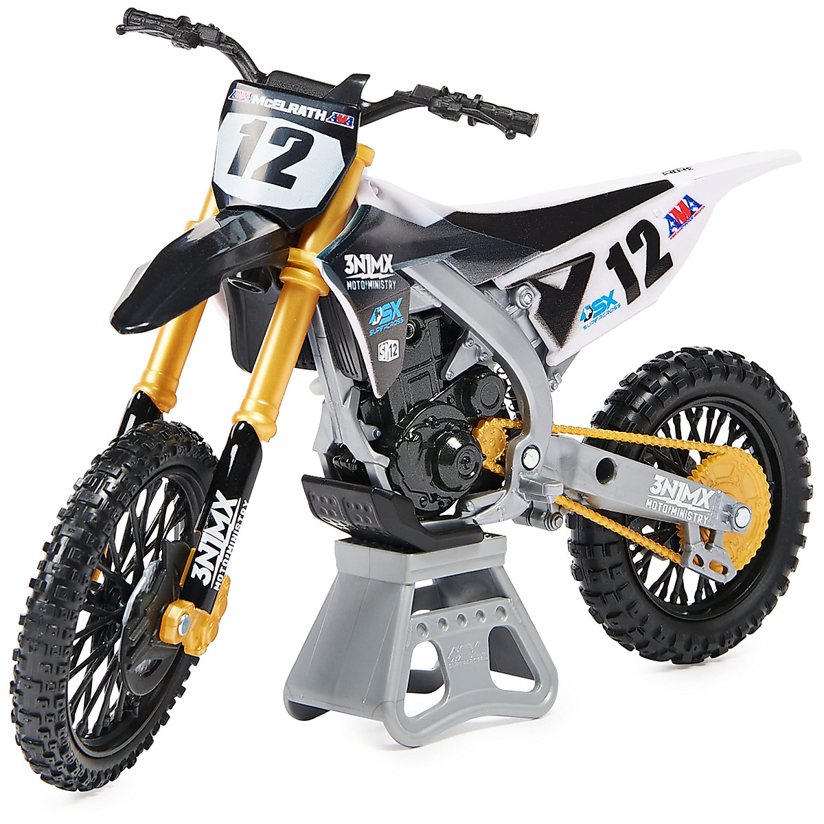 Supercross, Authentic Shane McElrath 1:10 Scale Collector Die-Cast Toy Motorcycle Replica with Display Stand, for Collectors and Kids Age 5 and Up