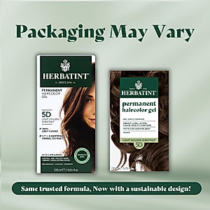 Herbatint Permanent Hair Dye For Women - 5D Light Golden Chestnut - For Up To 100% Gray Coverage of Resistant Gray Hair - Ammonia-Free, Alcohol-Free & Vegan - Salon Influenced Hair Color 5.75 fl oz