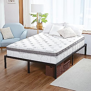 Olee Sleep 13 inch Galaxy Hybrid Gel Infused Memory Foam and Pocket Spring Mattress (King), Medium Plush, White/Grey