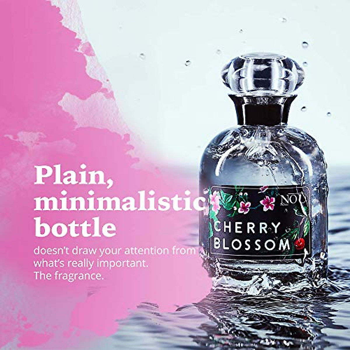 NOU Cherry Blossom Perfume – Floral Perfume with Sweet Fruity Notes – Natural Perfume for Women with Essential Oils – Fresh Smelling Perfume Cherry Blossom Perfume for Women – 1.7 fl oz EDP