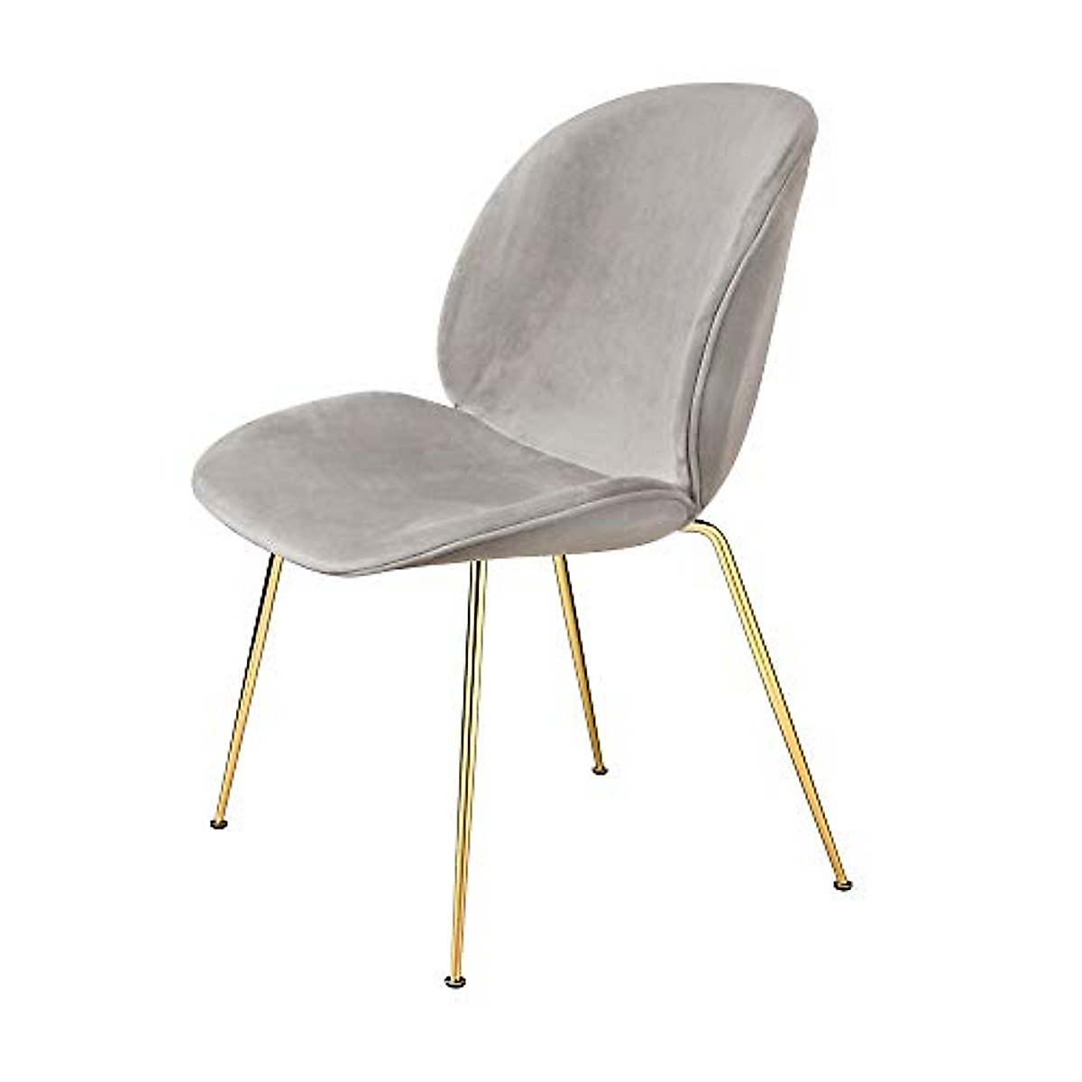 GIA Contemporary Dining Chair with Velvet Upholstery, Qty of 2, Light Gray
