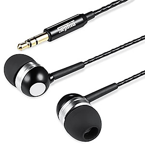 Betron in-Ear Headphones with Microphone - Balanced Audio Lightweight Tangle-Free Cord, Wired 3.5mm Jack