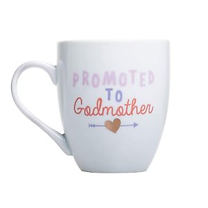 Pearhead Promoted To Godmother Mug, Keepsakes For Godmothers, New Baby Blessing Keepsakes, Godmother Proposal Gift, White