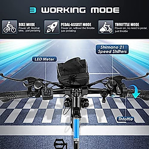 Vivi Electric Bike for Adults Foldable 500W Electric Mountain Bike 26'' Ebike 20MPH Adult Electric Bicycles with 48V Removable Battery, Up to 50 Miles, Shimano 21 Speed, Dual Shock Absorber