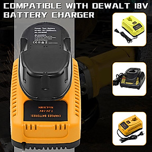 Forrat DC9098 DC9099 Upgraded 3.6Ah Replacement for Dewalt 18V Battery XRP DE9098 DE9503 DW9095 DW9096 DW9098 DW9099 18 Volt Cordless Power Tools 2 Packs (Black)