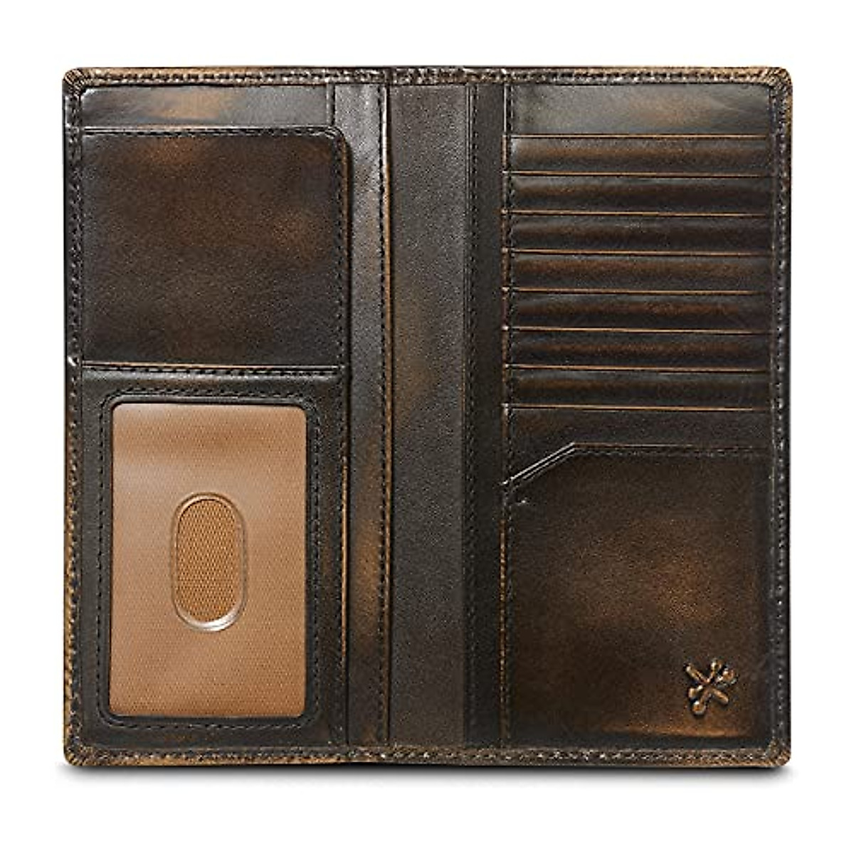 House of Jack Co. SKULL Long Wallet For Men | Full Grain Leather with Hand Burnished Finish | Long Bifold Wallet | Rodeo Wallet | Biker Gift