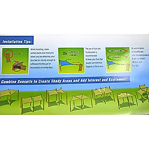 Easy Gardener 10909H, Fabric Shade, Sun Sail Shade Accessory, Green