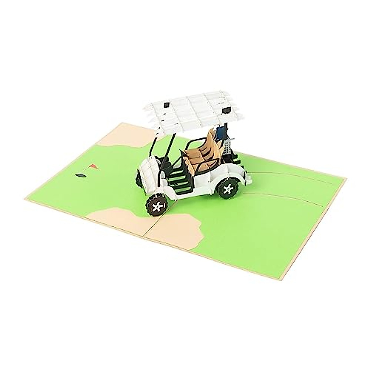 PopLife Golf Cart 3D Pop Up Father’s Day Card - Happy Anniversary, Retirement Gift, Valentine's Day card for Him, Birthday - Golfing Gift for Husband, Card for Golfers - for Son, Father, Grandpa