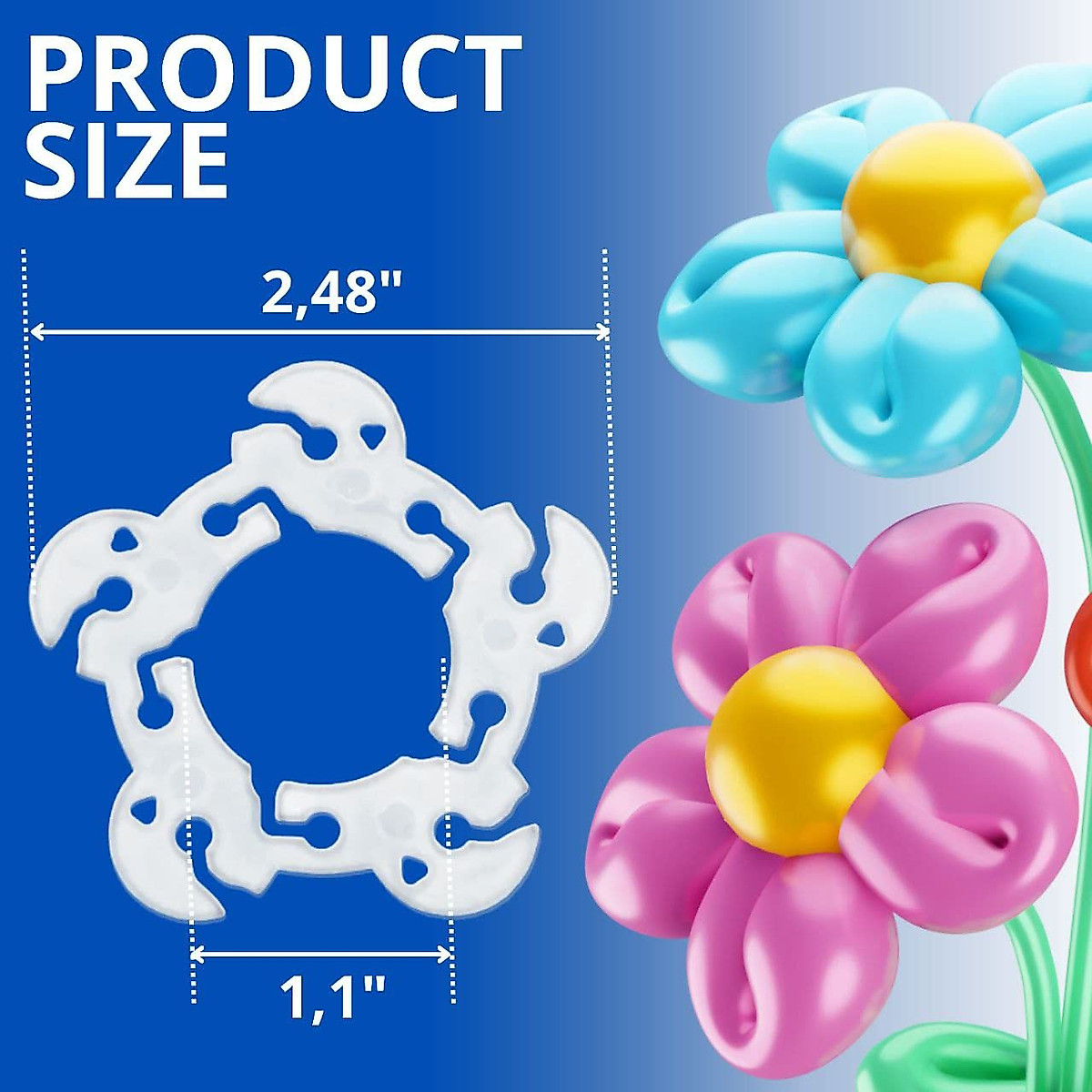 100 PCS Balloon Holder Sticks Helium Balloon Clips for Sealing Balloon Flower Clip for Birthday Decorations Balloon Arch Clips for Balloon Arch Stand Flower Balloon Clip for Balloon Garland Kit