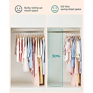 SONGMICS Kids Hangers Velvet 50 Pack, Children’s Hangers for Closet with Rose Gold Hooks, Premium Velvet Hangers for Nursery, Non-Slip Hangers, Light Pink UCRF027P01