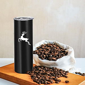 YOUKE OLA 16 Pack Stainless Steel Skinny Tumblers Straight Double Wall Insulated Tumbler Bulk with Lid and Straw for, DIY Gift, 20oz Black