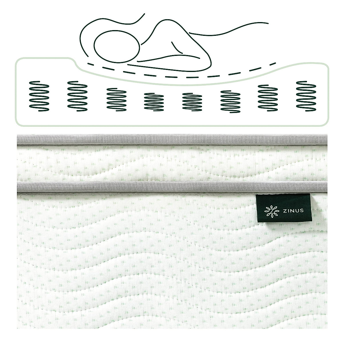 ZINUS 12 Inch Foam and Spring Mattress and Heavy Duty SmartBase Metal Mattress Foundation Set / Bed and Mattress Set / No Box Spring Needed / Mattress in a Box, Full