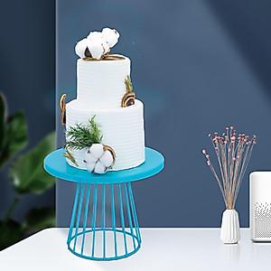 WeiteShow Party Cake Stand for Dessert Table- Cake Holder- Round Cake Stand or Cup Cake Stand,blue-10”