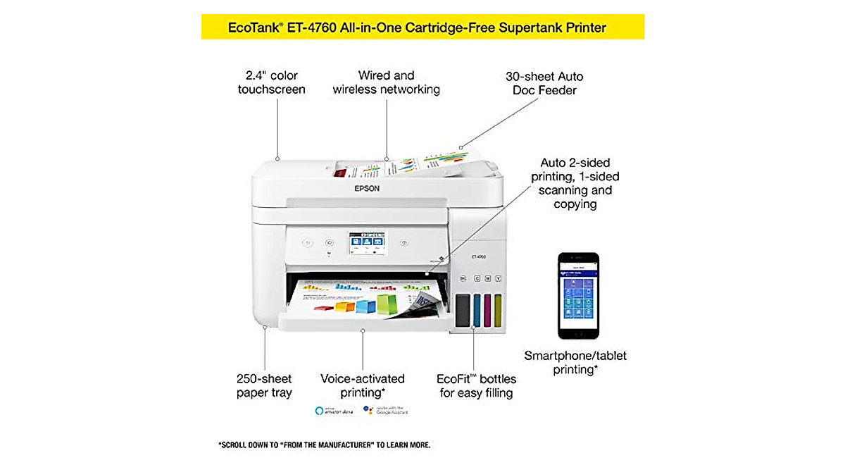 Epson EcoTank ET-4760: Cartridge-Free Wireless Printer