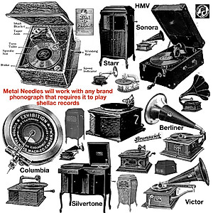 300 Loud Tone Phonograph Needles, per pack. Steel Needles For Gramophone and Phonographs – Turntable Replacement Stylus Needles