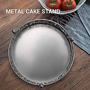 Nvanvmm 3 Pieces Cake Stands Set Round Cupcake Stands Set Iron Wedding Brithday Party Celebration Dessert Display Plates Silver, Gold,silver