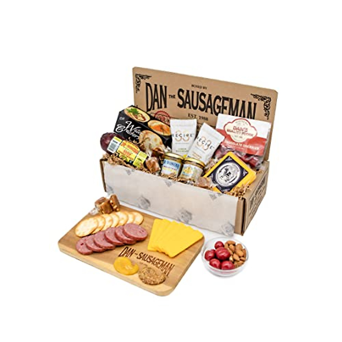 Dan's Gourmet Gift Basket - Savory Sausage, Wisconsin Cheese, Chocolate Cherries