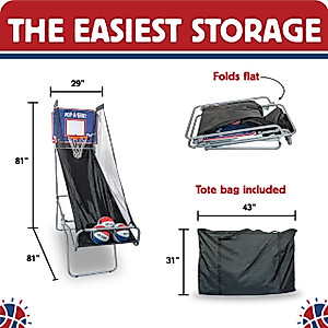 Pop-A-Shot - Pop-Up Game | Arcade Basketball Inside, Out, and On The Go | Infrared Sensor Scoring | 3 Balls | Foldable, Portable, and Tote Bag Included