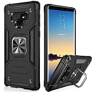 IKAZZ Galaxy Note 9 Case,Samsung Note 9 Cover Dual Layer Soft Flexible TPU and Hard PC Anti-Slip Full-Body Rugged Protective Phone Case with Magnetic Kickstand for Samsung Galaxy Note 9 Black