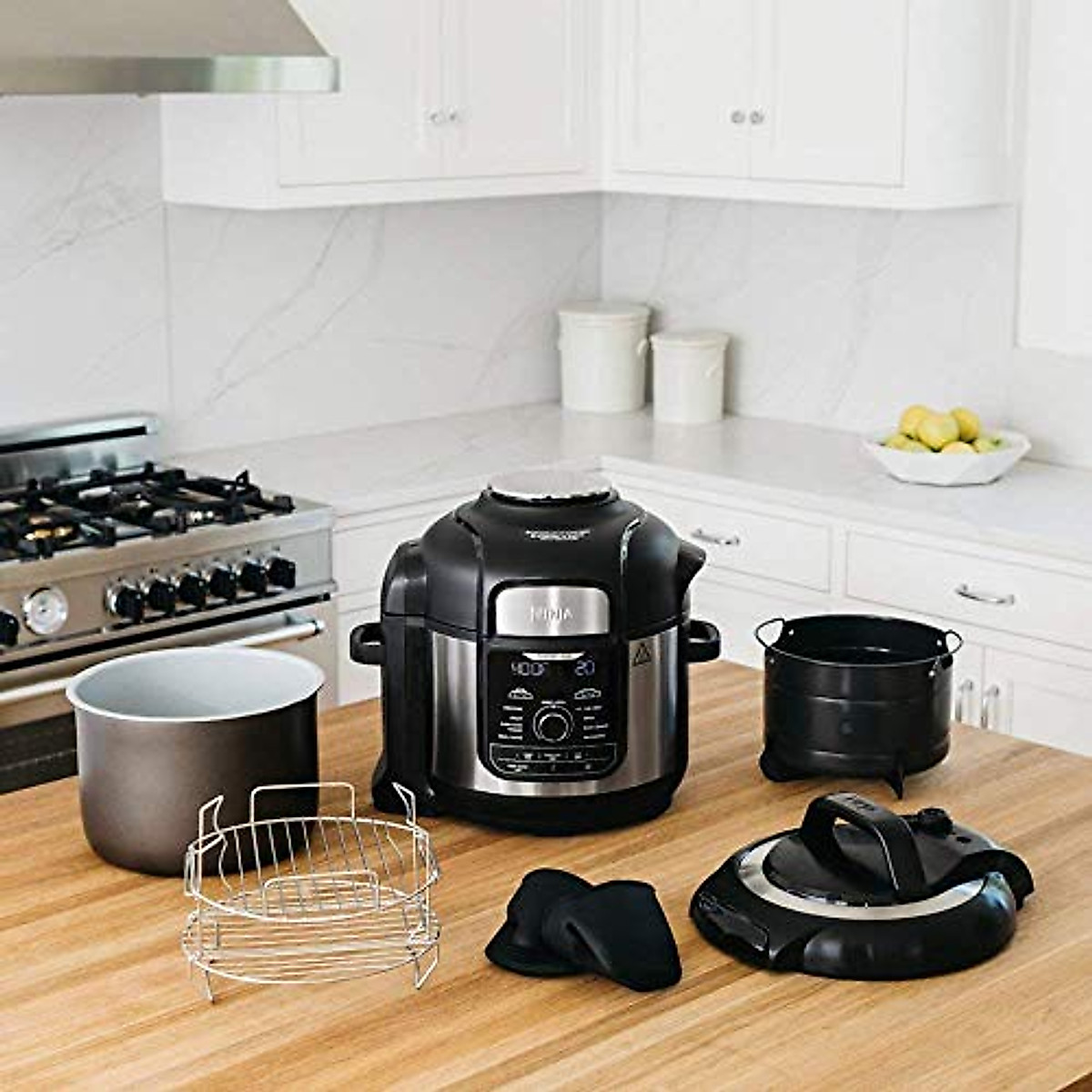Ninja - Ninja Foodi 8qt. 9-in-1 Deluxe XL Pressure Cooker & Air Fryer - Stainless Steel/Black (Renewed)