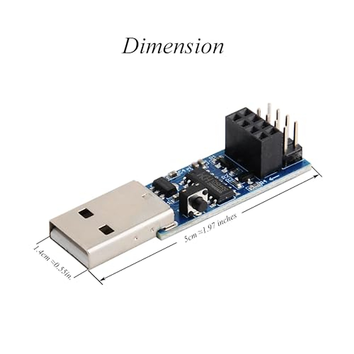 Stemedu USB to ESP8266 ESP-01 Serial Wireless Transceiver 4MB SPI Flash WiFi Module ESP-01S Prog WiFi Programmer Downloader CH340C Chip with Reset Button
